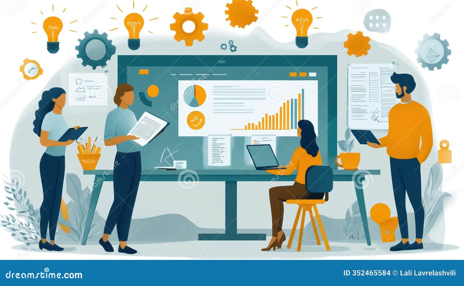 Project Teams Conducting Retrospectives. Modern Workspace with Team ...