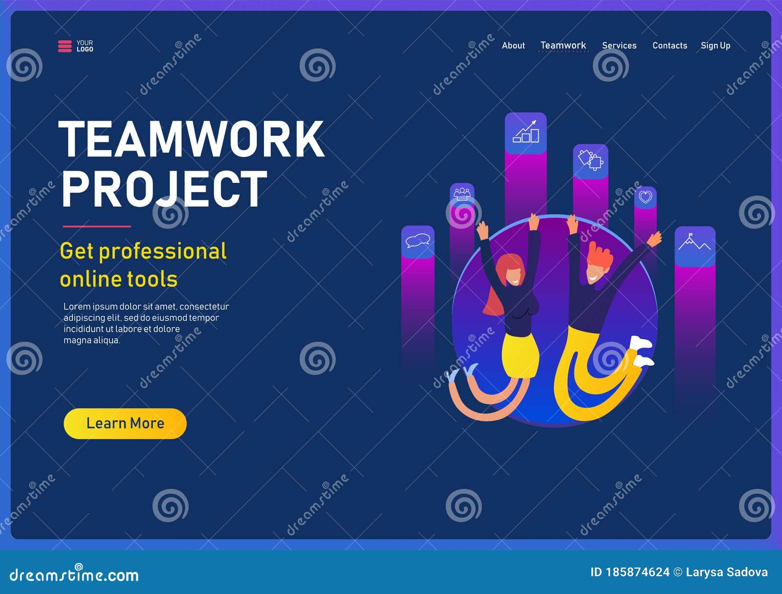 Project Teamwork Concept Illustration of Business People Working ...
