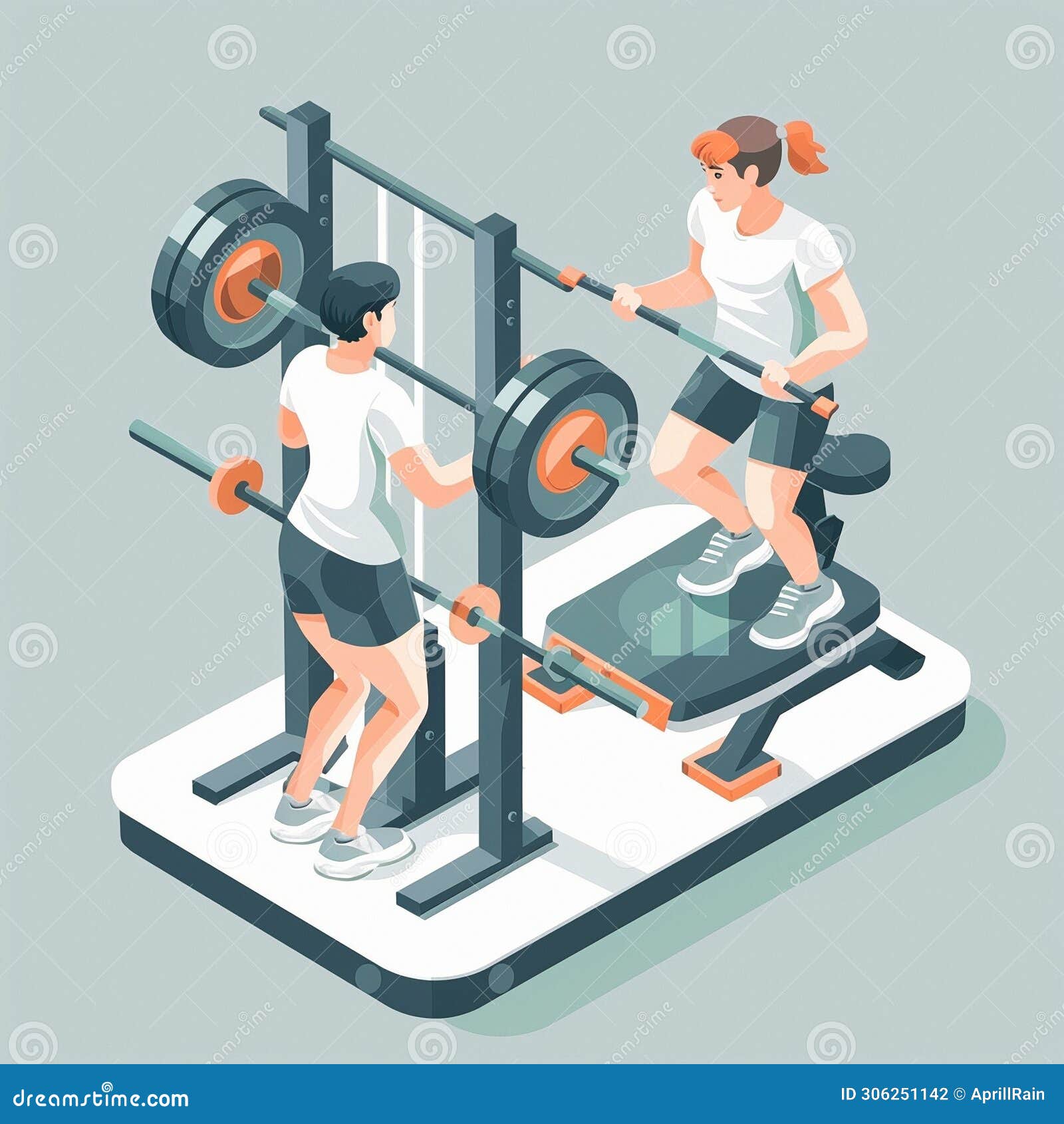 Project Teamwork in Sports . Isometric Illustration Stock Photo - Image ...