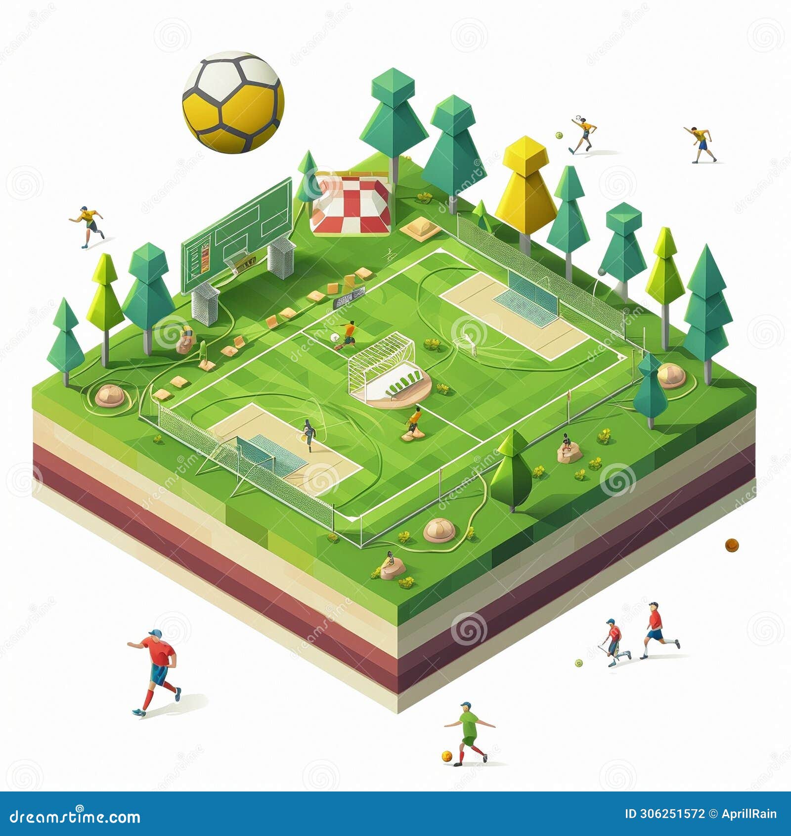 Project Teamwork in Sports . Isometric Illustration Stock Illustration ...
