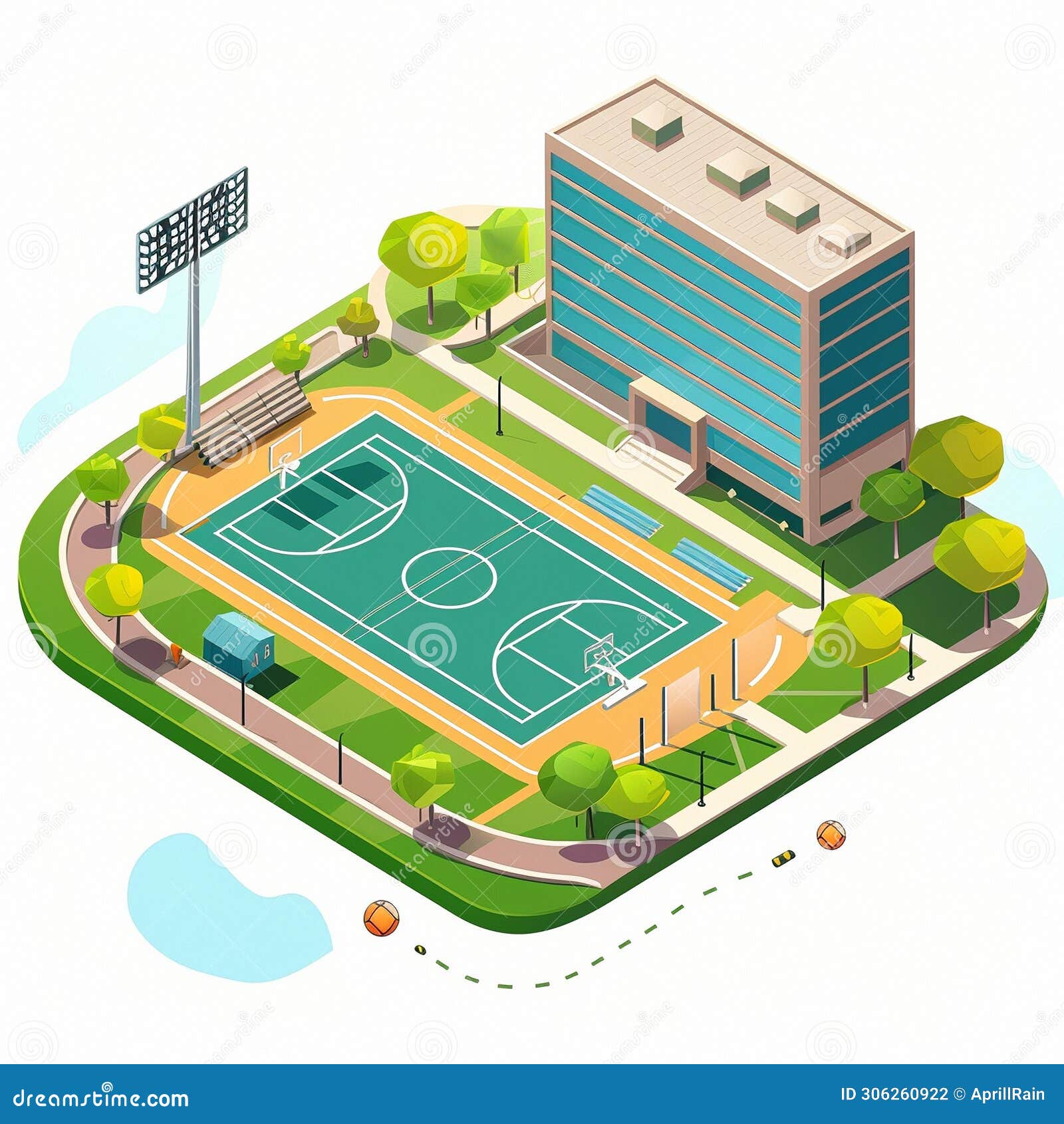 Project Teamwork in Sports . Isometric Illustration Stock Photo - Image ...