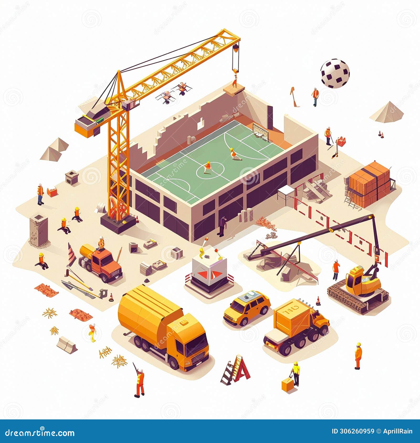 Project Teamwork in Sports . Isometric Illustration Stock Image - Image ...