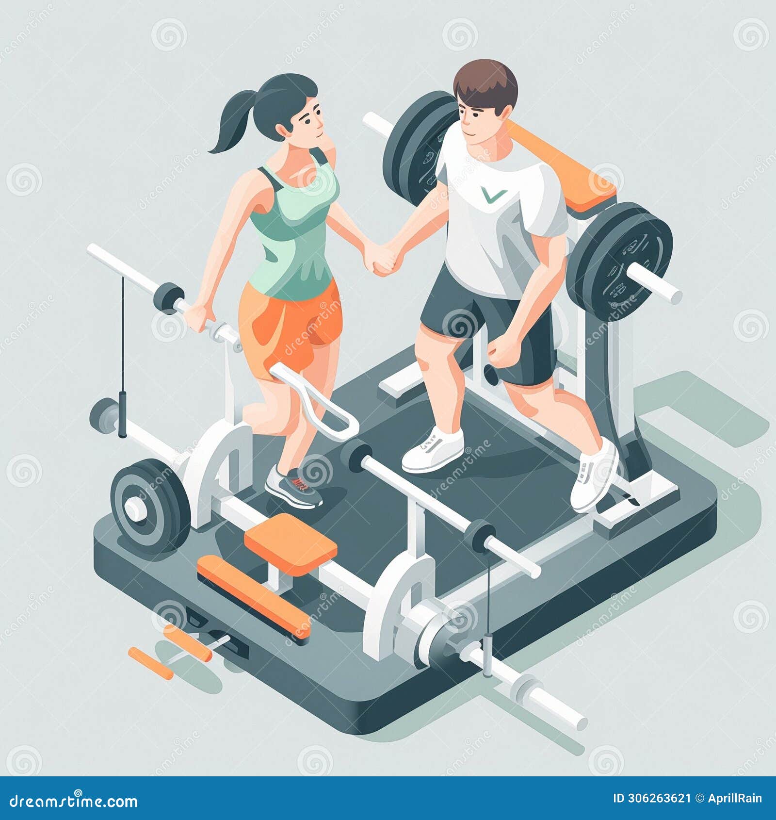 Project Teamwork in Sports . Isometric Illustration Stock Image - Image ...