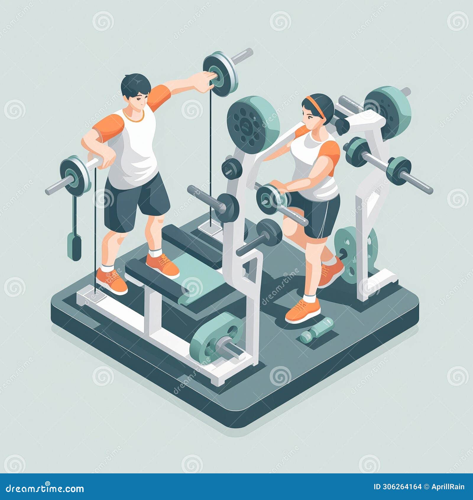 Project Teamwork in Sports . Isometric Illustration Stock Illustration ...