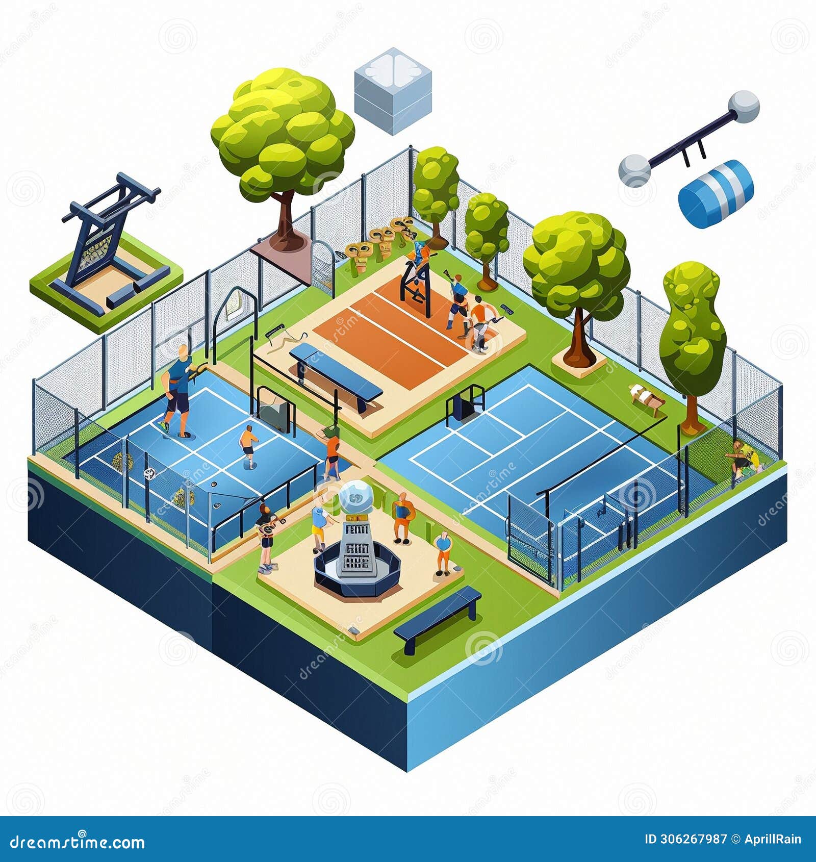 Project Teamwork in Sports . Isometric Illustration Stock Image - Image ...