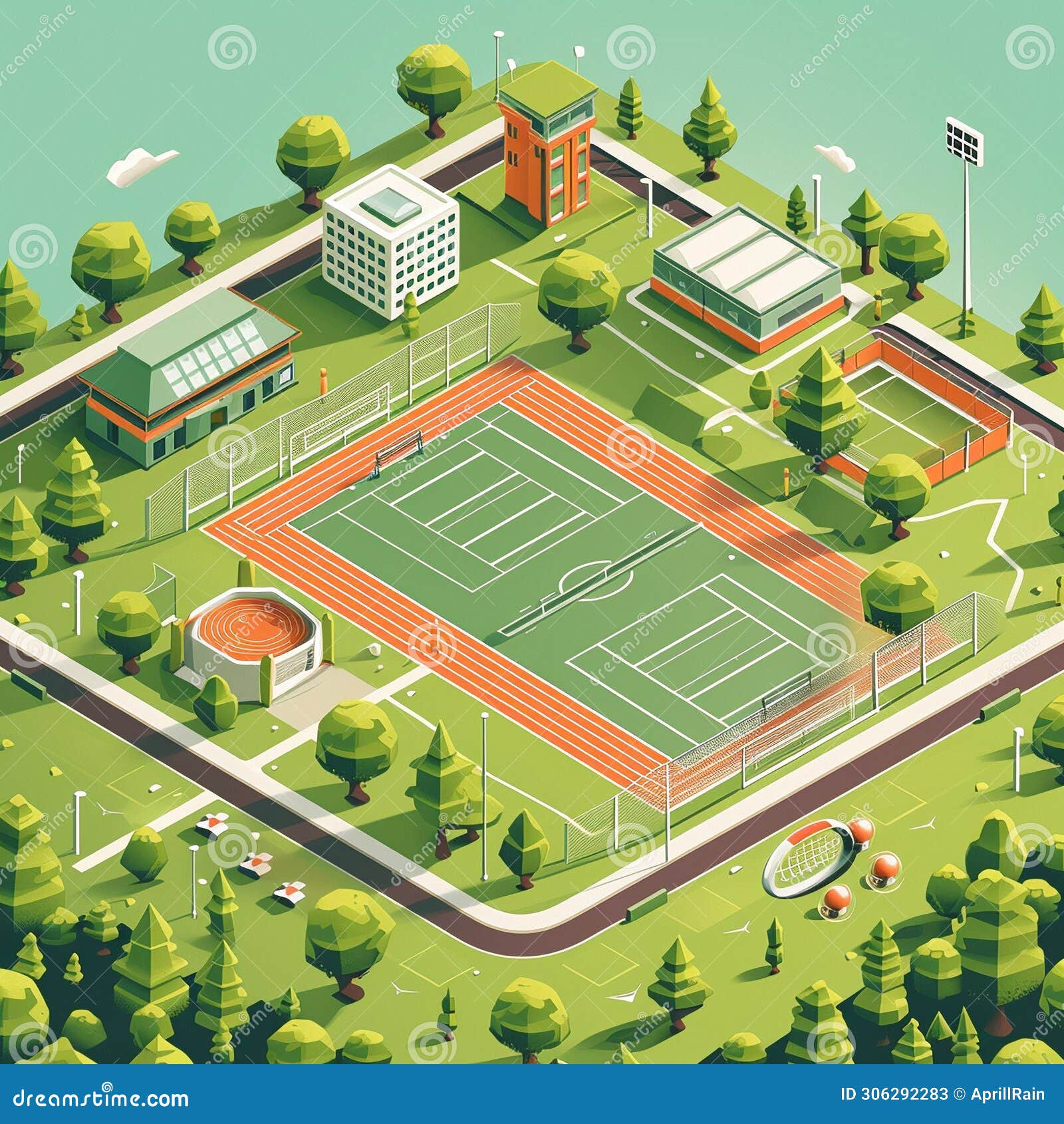 Project Teamwork in Sports . Isometric Illustration Stock Image - Image ...