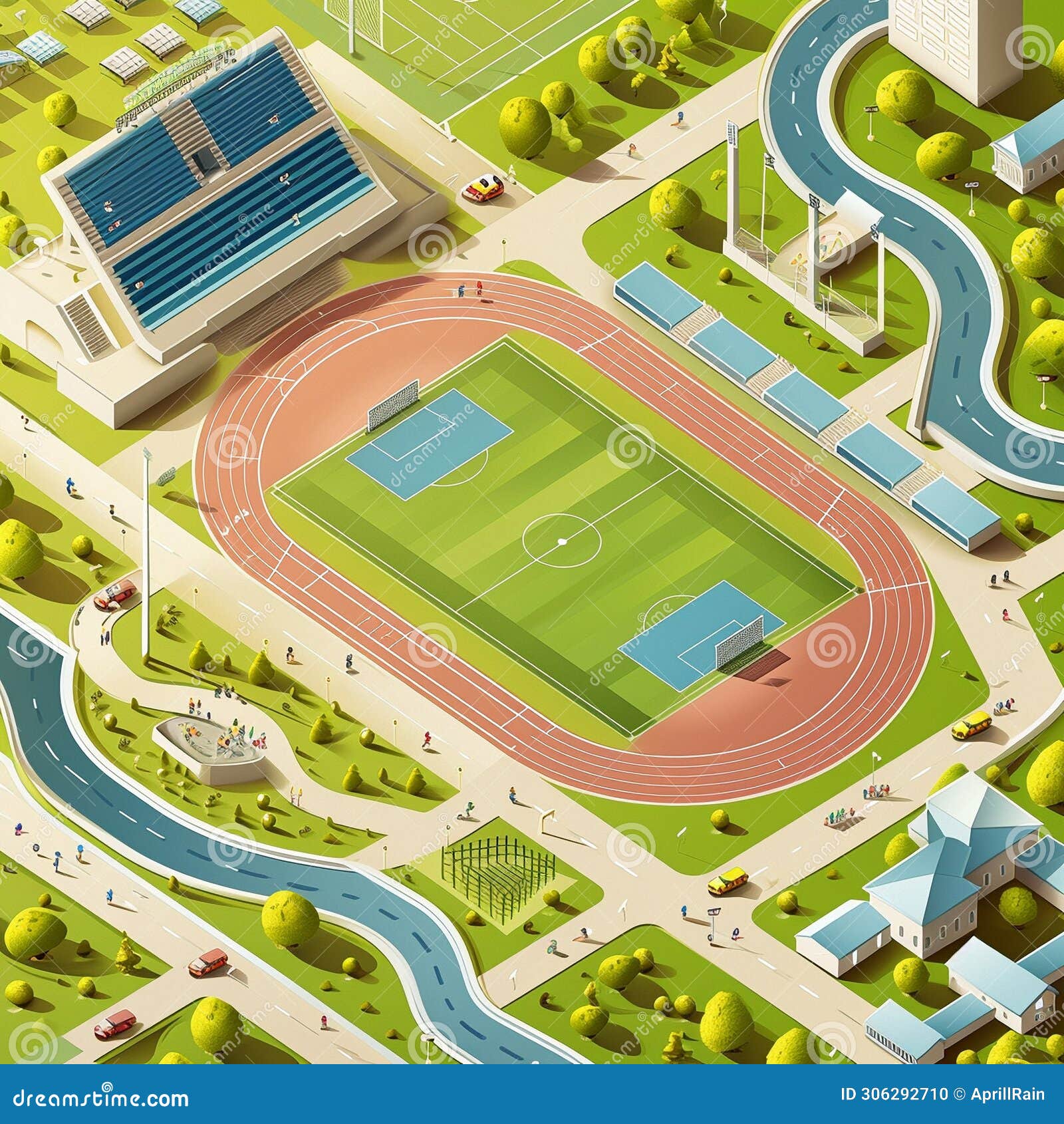 Project Teamwork in Sports . Isometric Illustration Stock Photo - Image ...