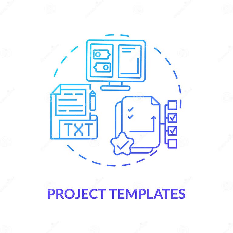 Project Templates Concept Icon Stock Vector - Illustration of drawing ...