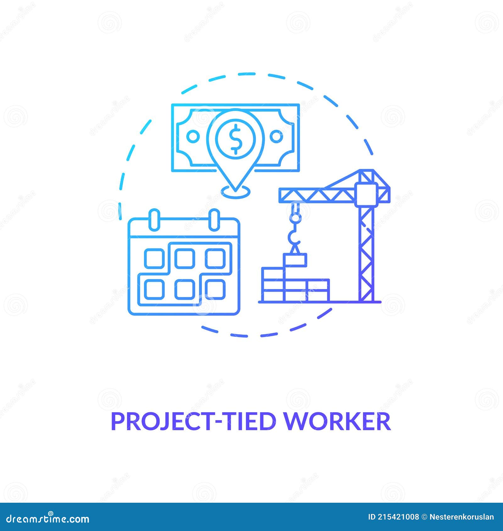 Project Tied Worker Blue Gradient Concept Icon Stock Vector ...