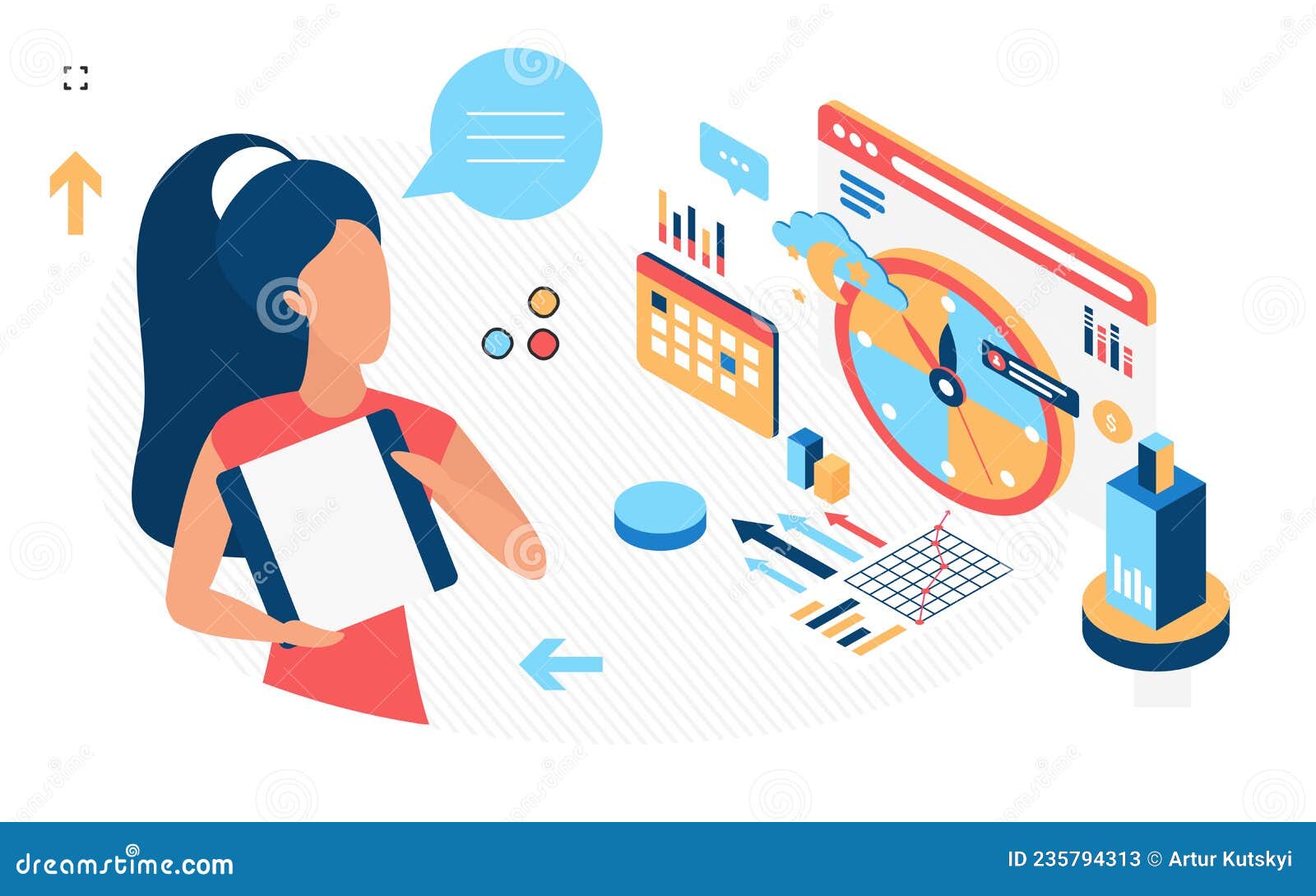 Project Time Management Delegation Long Term Objectives Stock Vector ...