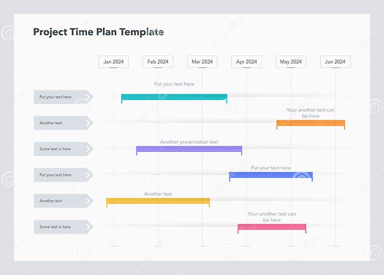 Project Time Plan Template with Six Project Tasks in Time Intervals ...