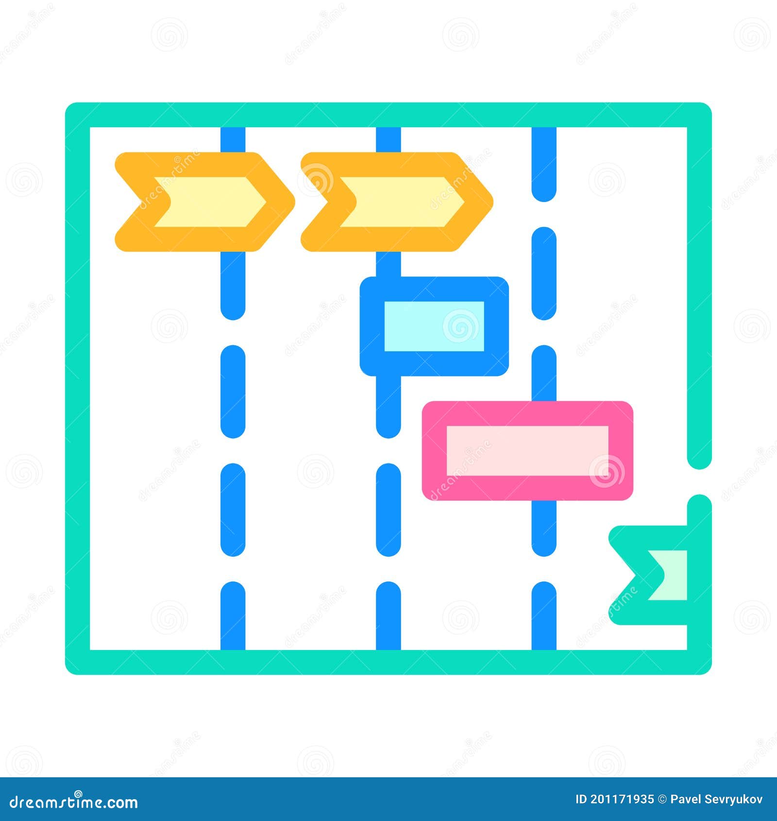 Project Timelines Color Icon Vector Illustration Sign Stock Vector ...