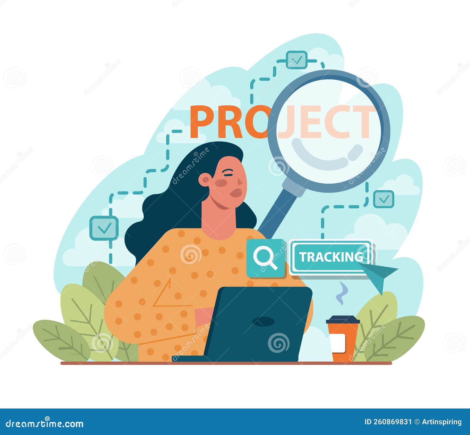 Project Tracking Concept. Successful Business Project Planning Cartoon ...