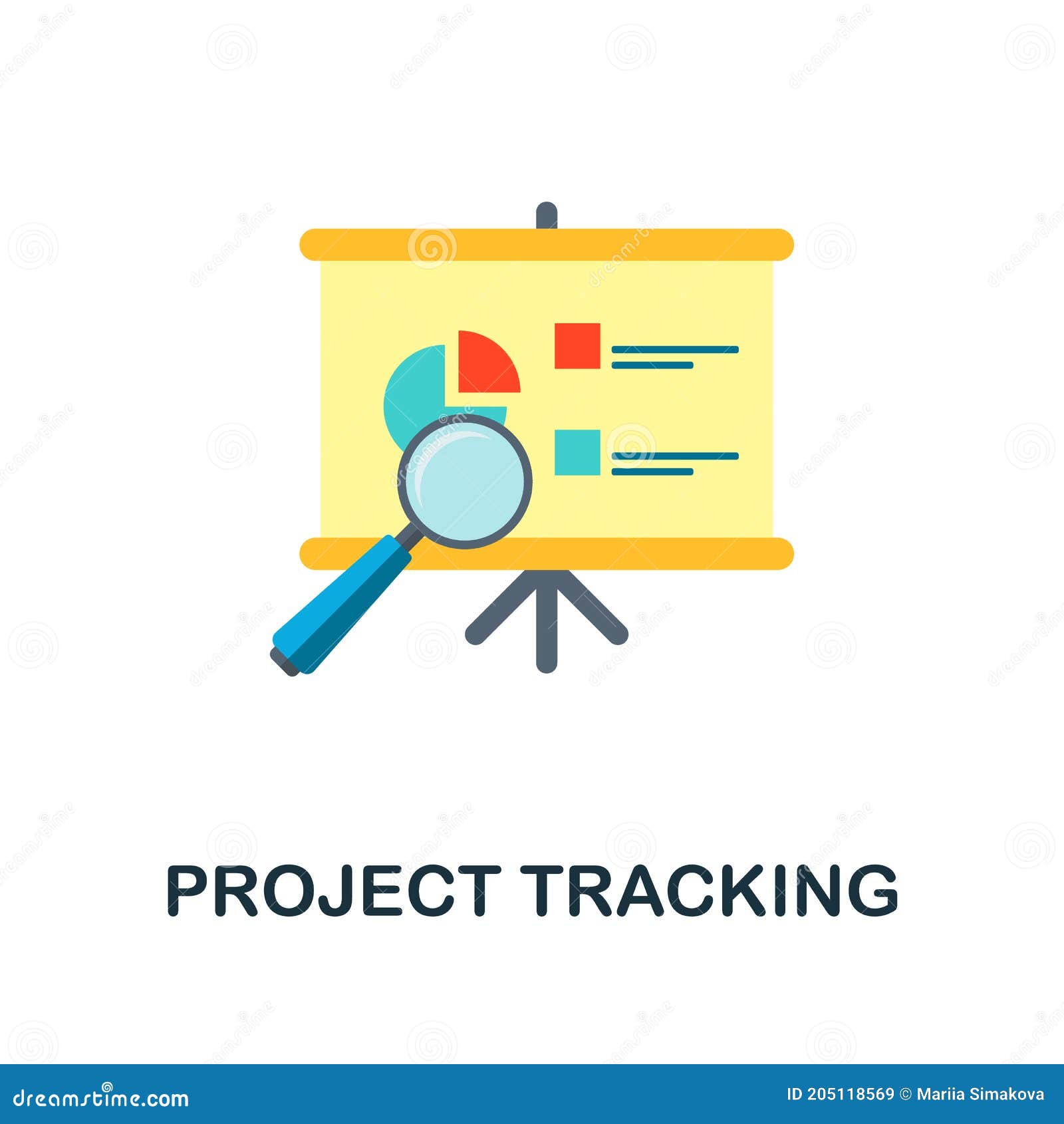 Project Tracking Flat Icon. Color Simple Element from Work from Home ...
