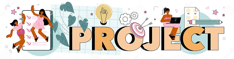 Project Typographic Header. Successful Business Project Planning Stock ...