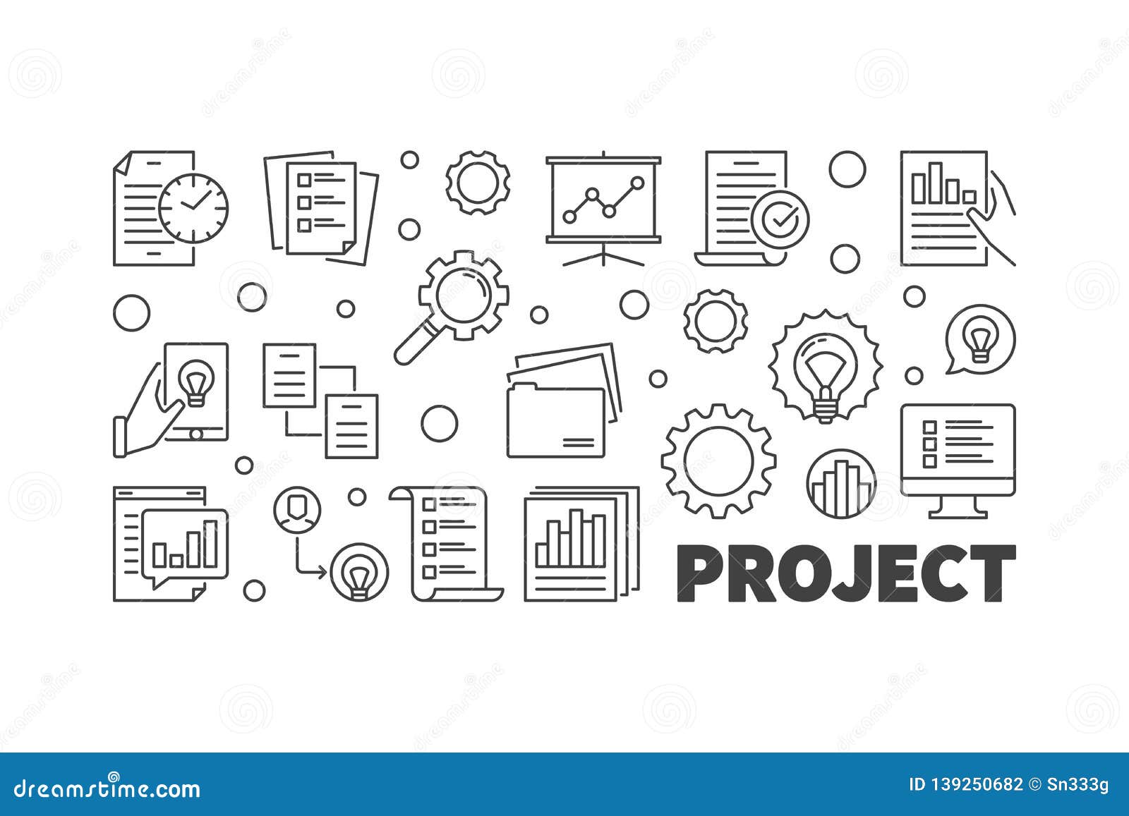 Project Vector Concept Outline Illustration or Banner Stock Vector ...