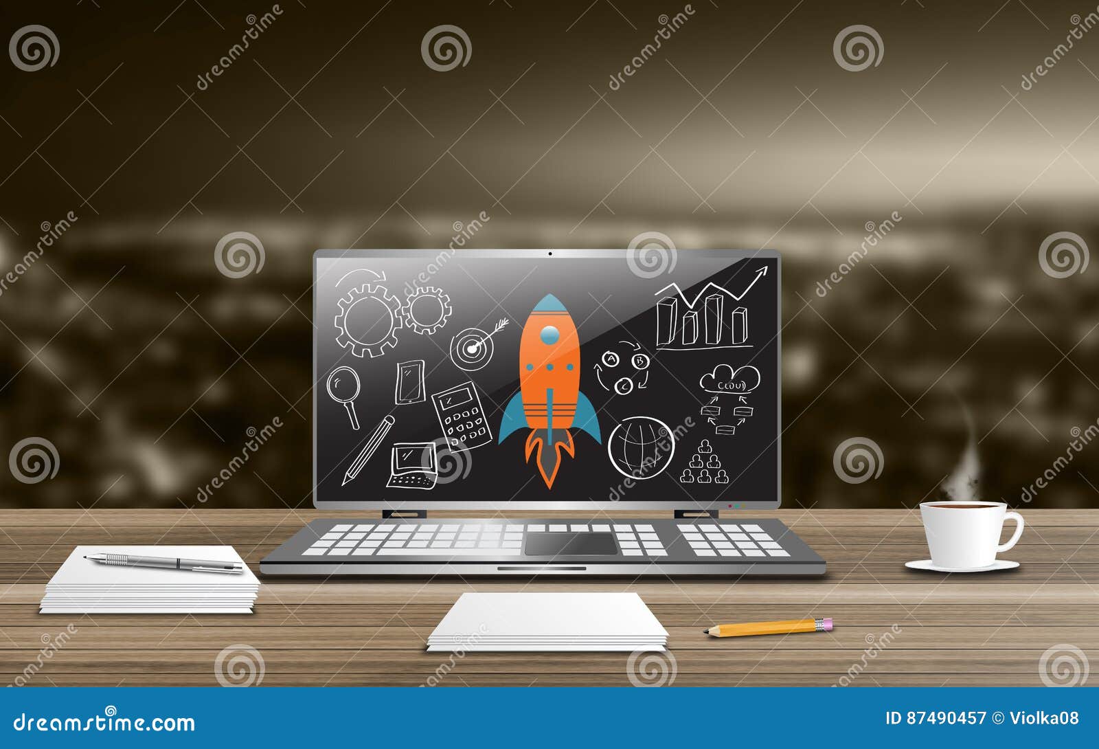 Project vision concept stock illustration. Illustration of launching ...