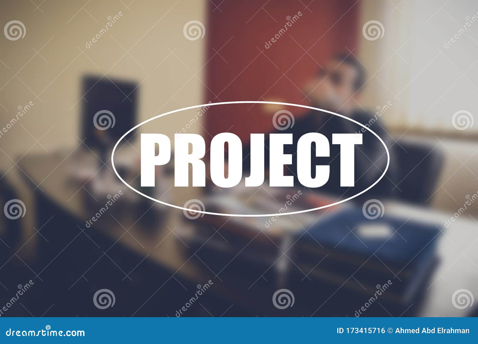 Project Word with Blurring Background Stock Photo - Image of background ...