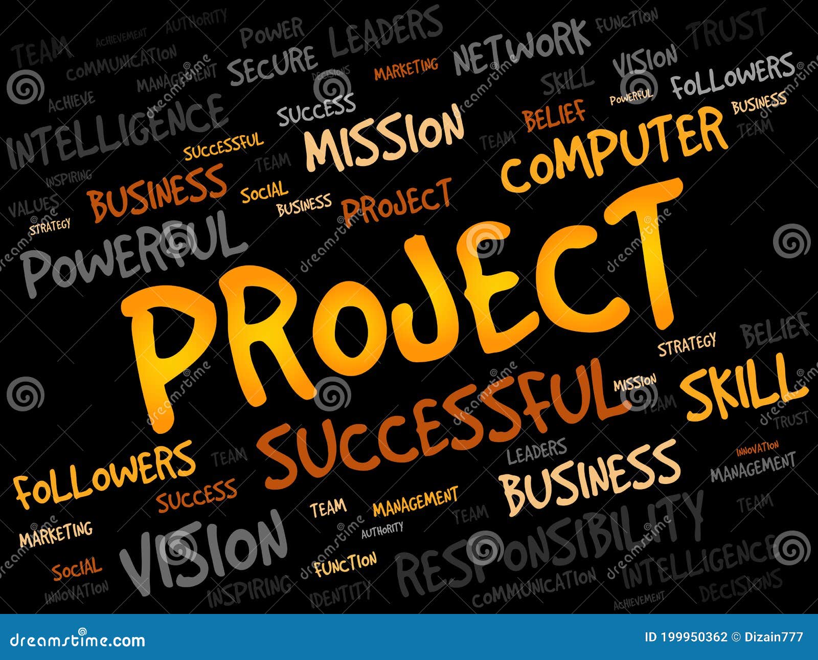 PROJECT word cloud stock illustration. Illustration of invention ...
