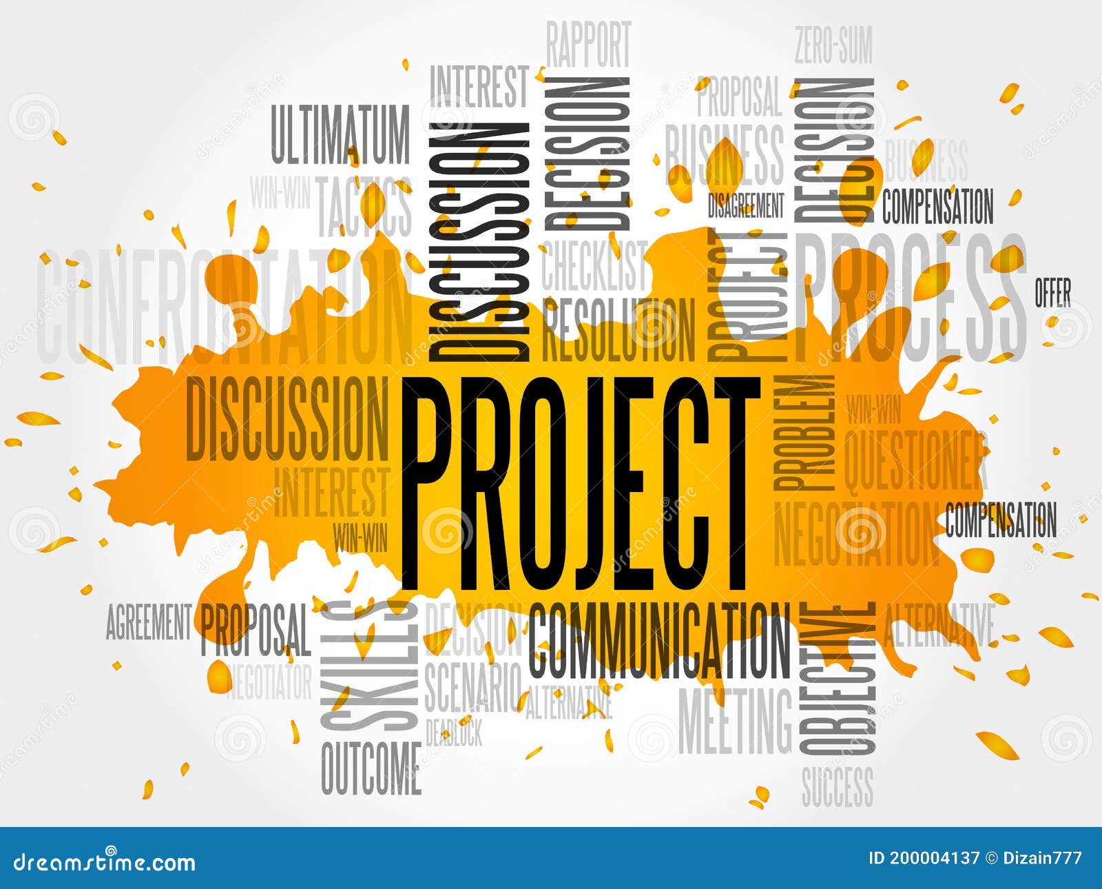 Project word cloud stock illustration. Illustration of collaboration ...
