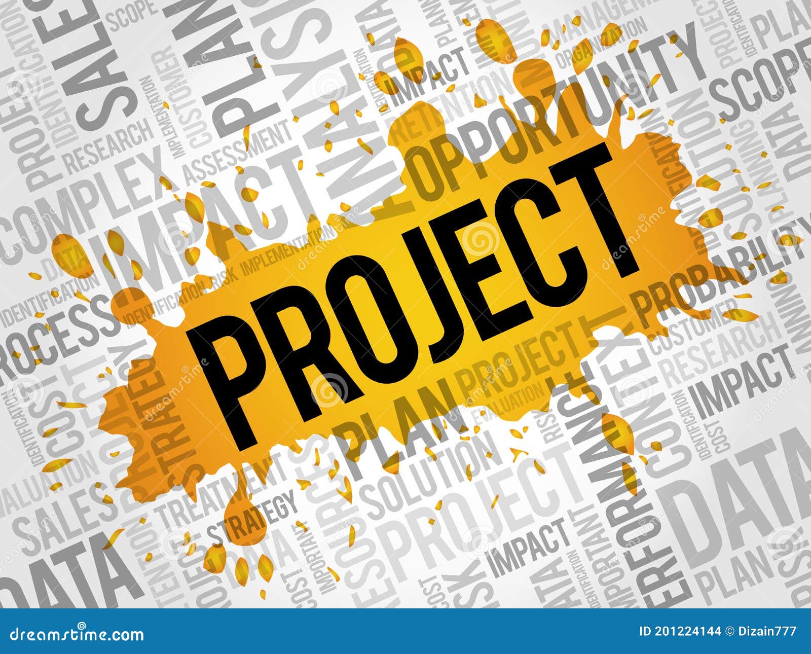 Project word cloud stock illustration. Illustration of customer - 201224144