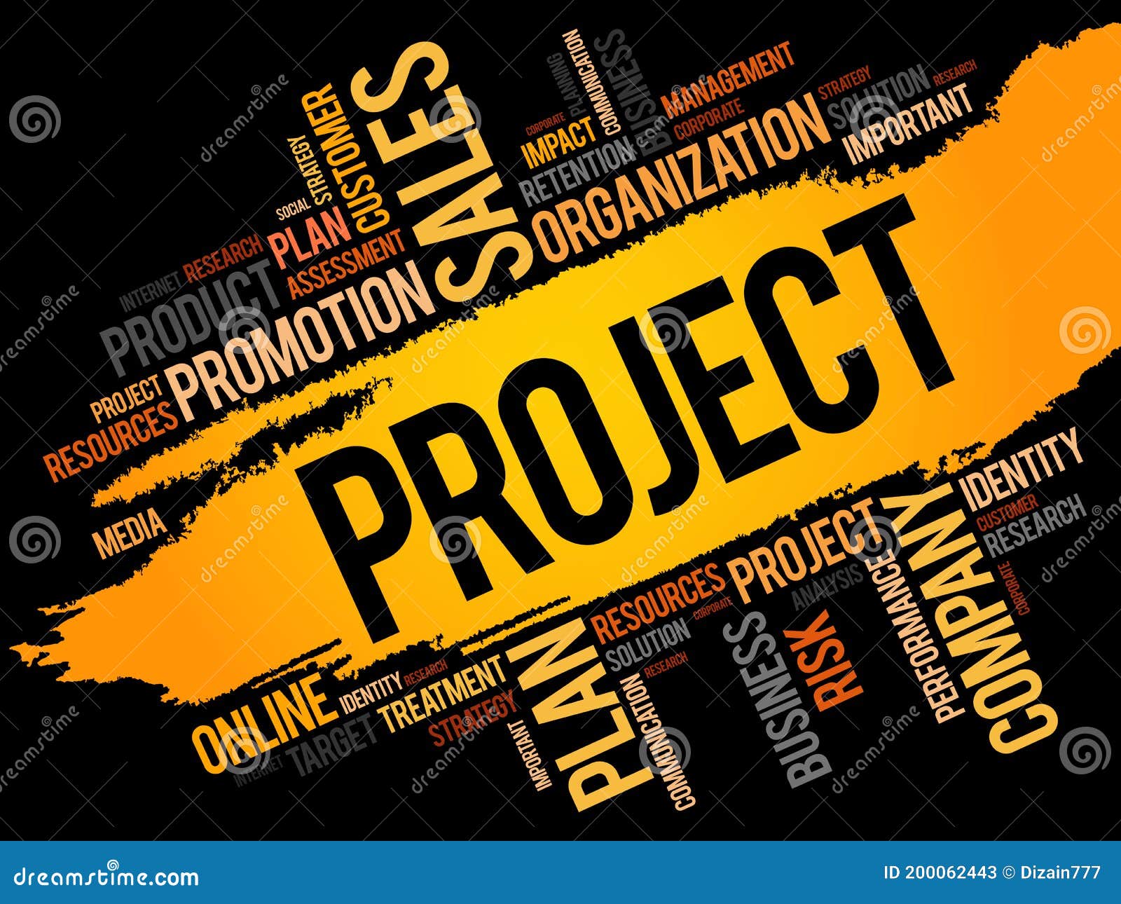 Project word cloud stock illustration. Illustration of promotion ...