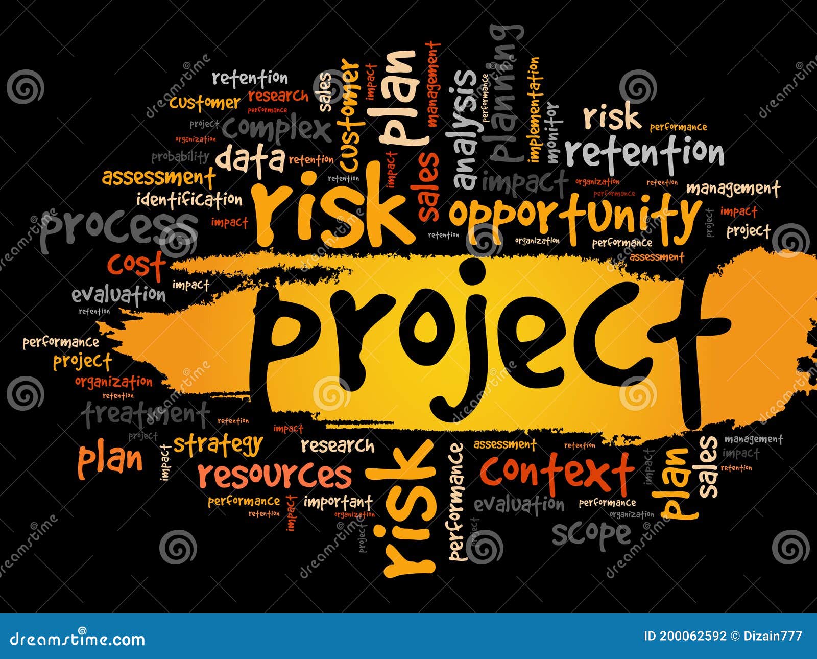 Project word cloud stock illustration. Illustration of company - 200062592