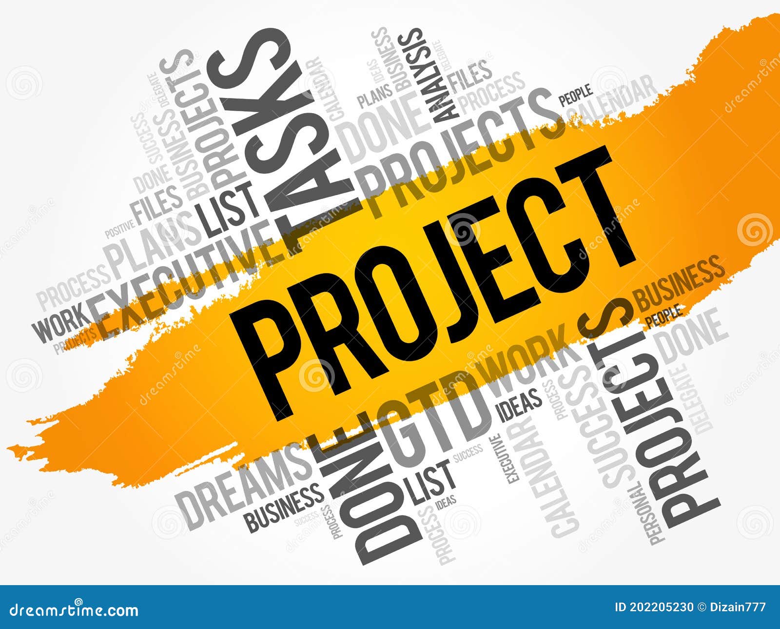 PROJECT word cloud collage stock illustration. Illustration of ...