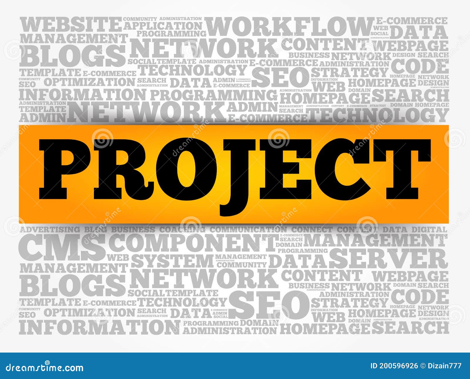 PROJECT word cloud collage stock illustration. Illustration of ...