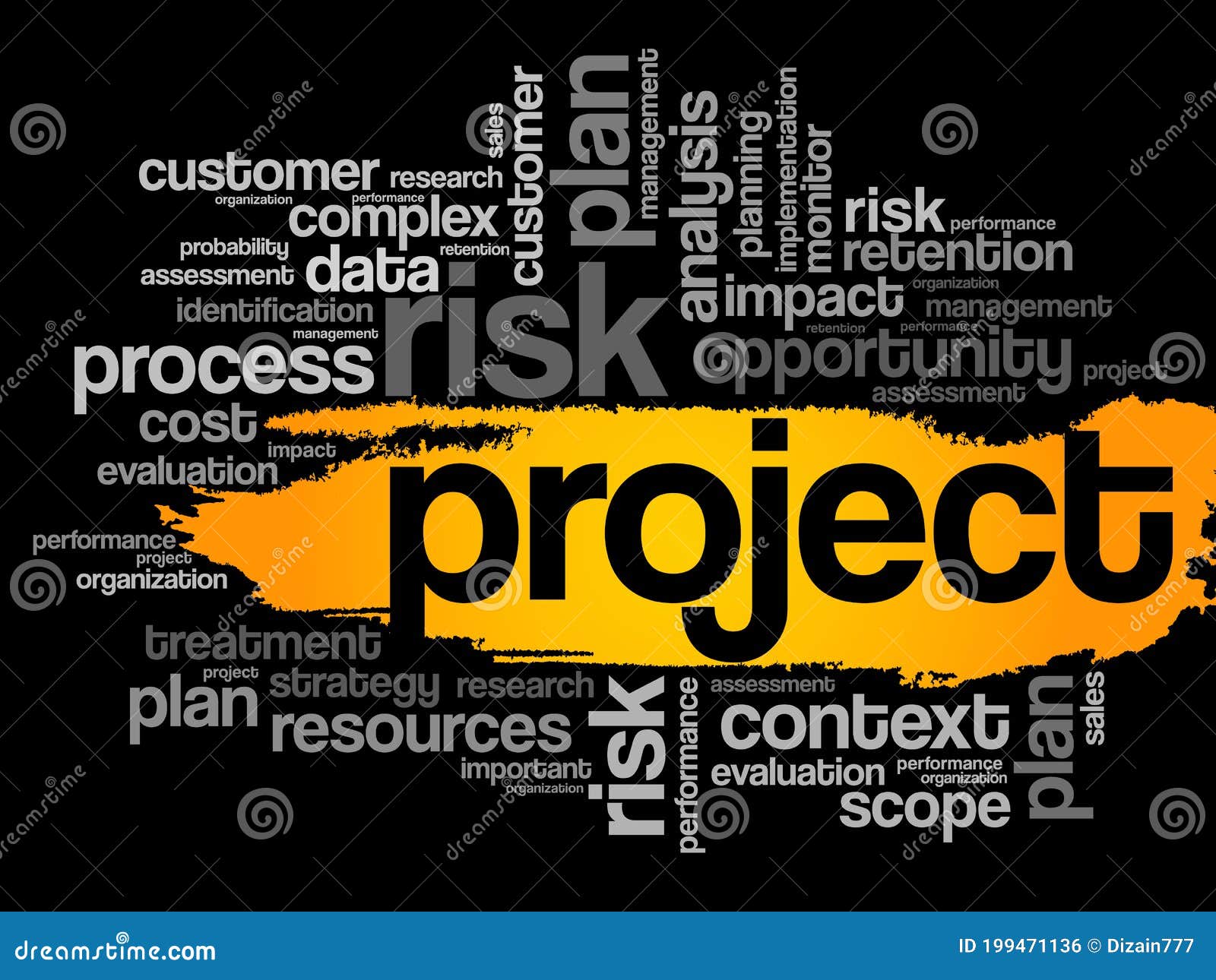 PROJECT Word Cloud Background Stock Illustration - Illustration of ...