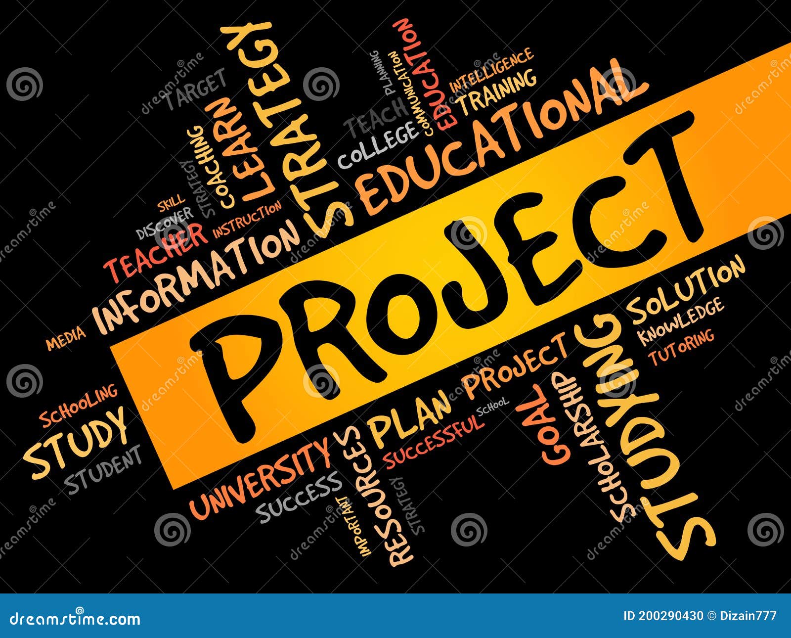 PROJECT word cloud stock illustration. Illustration of manager - 200290430