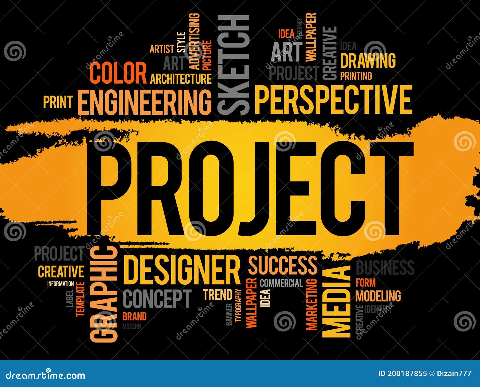 PROJECT word cloud stock illustration. Illustration of cost - 200187855