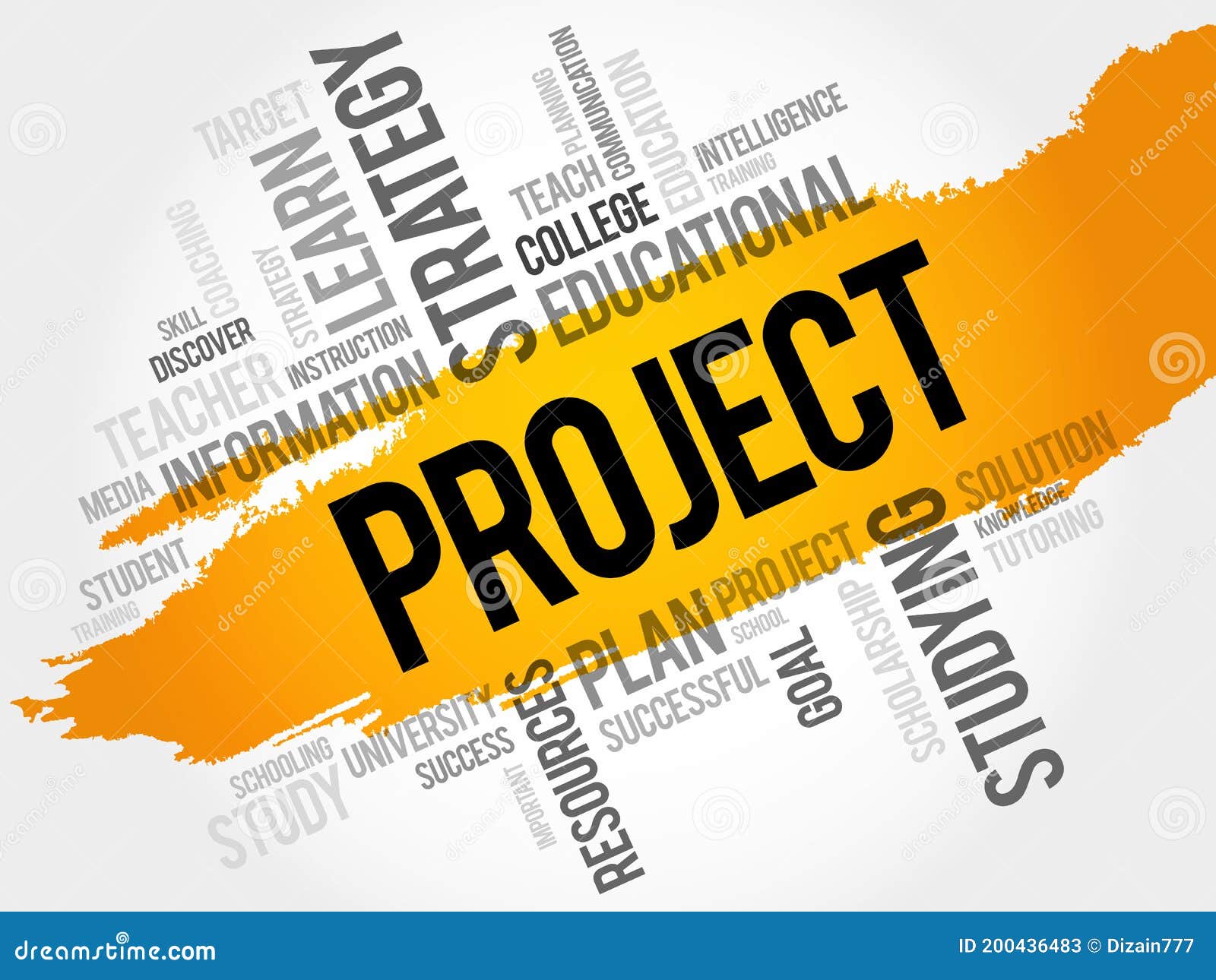 PROJECT word cloud stock illustration. Illustration of cloud - 200436483