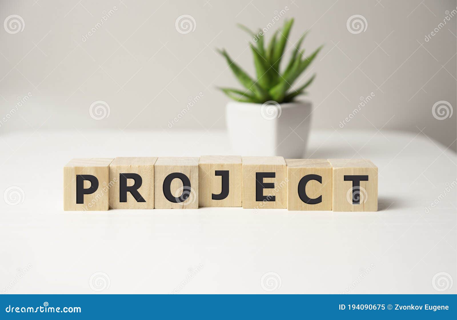 Project Word Written in Wooden Cube, Business Concept. Stock Image ...