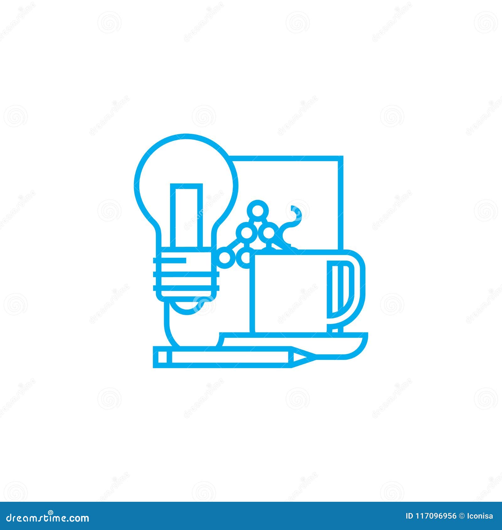 Project Work Linear Icon Concept Project Work Line Vector Sign Symbol