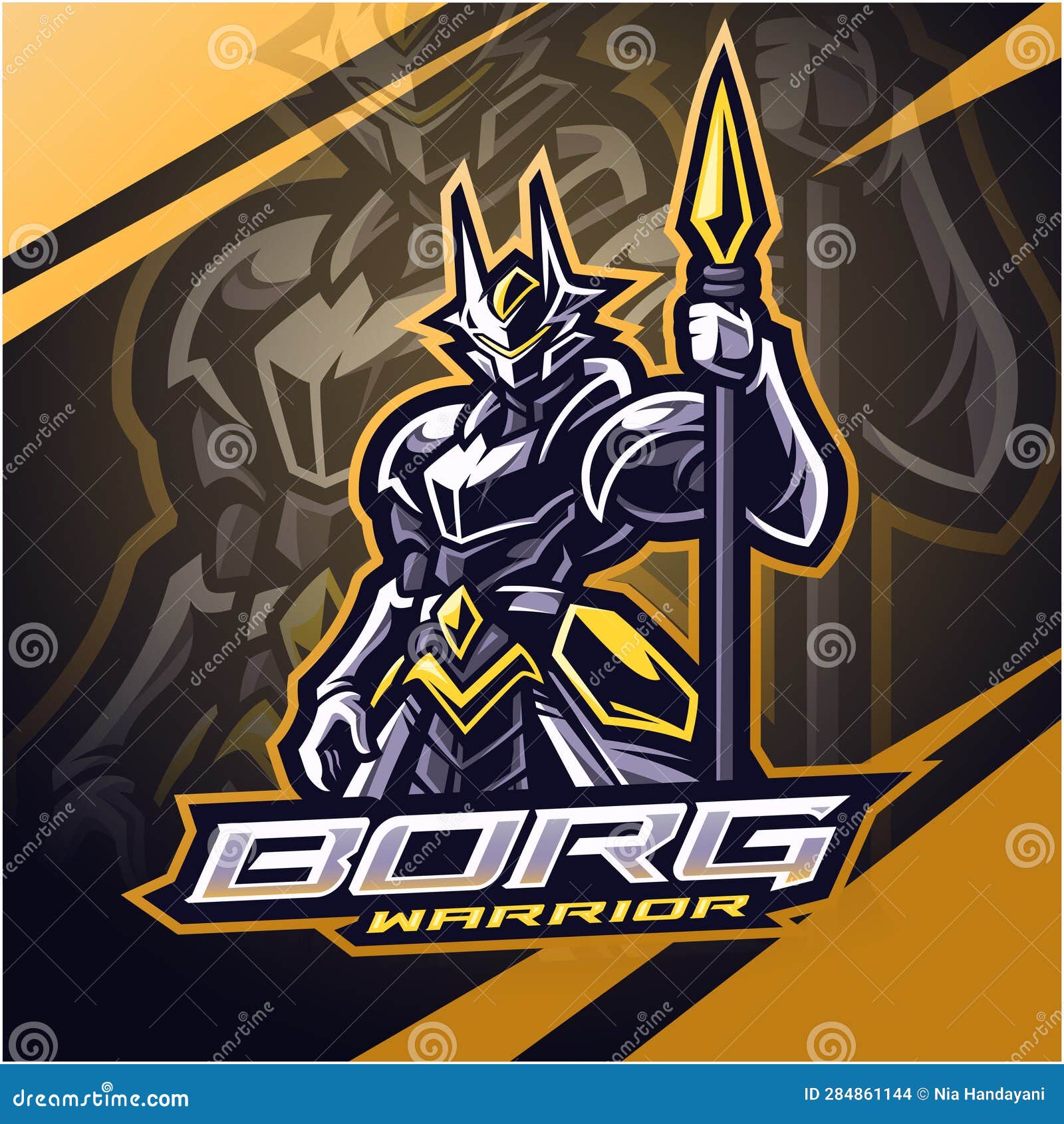 Borg Warrior Esport Mascot Logo Design Stock Vector - Illustration of ...