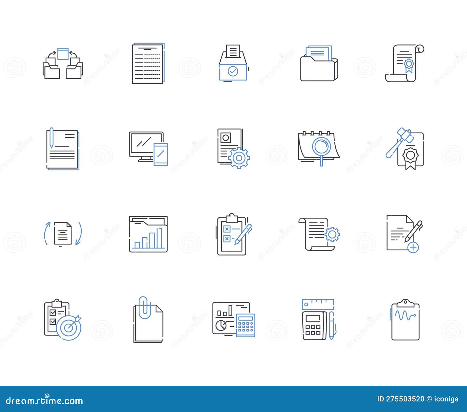 Projecting Outcome Line Icons Collection Predicting Anticipating