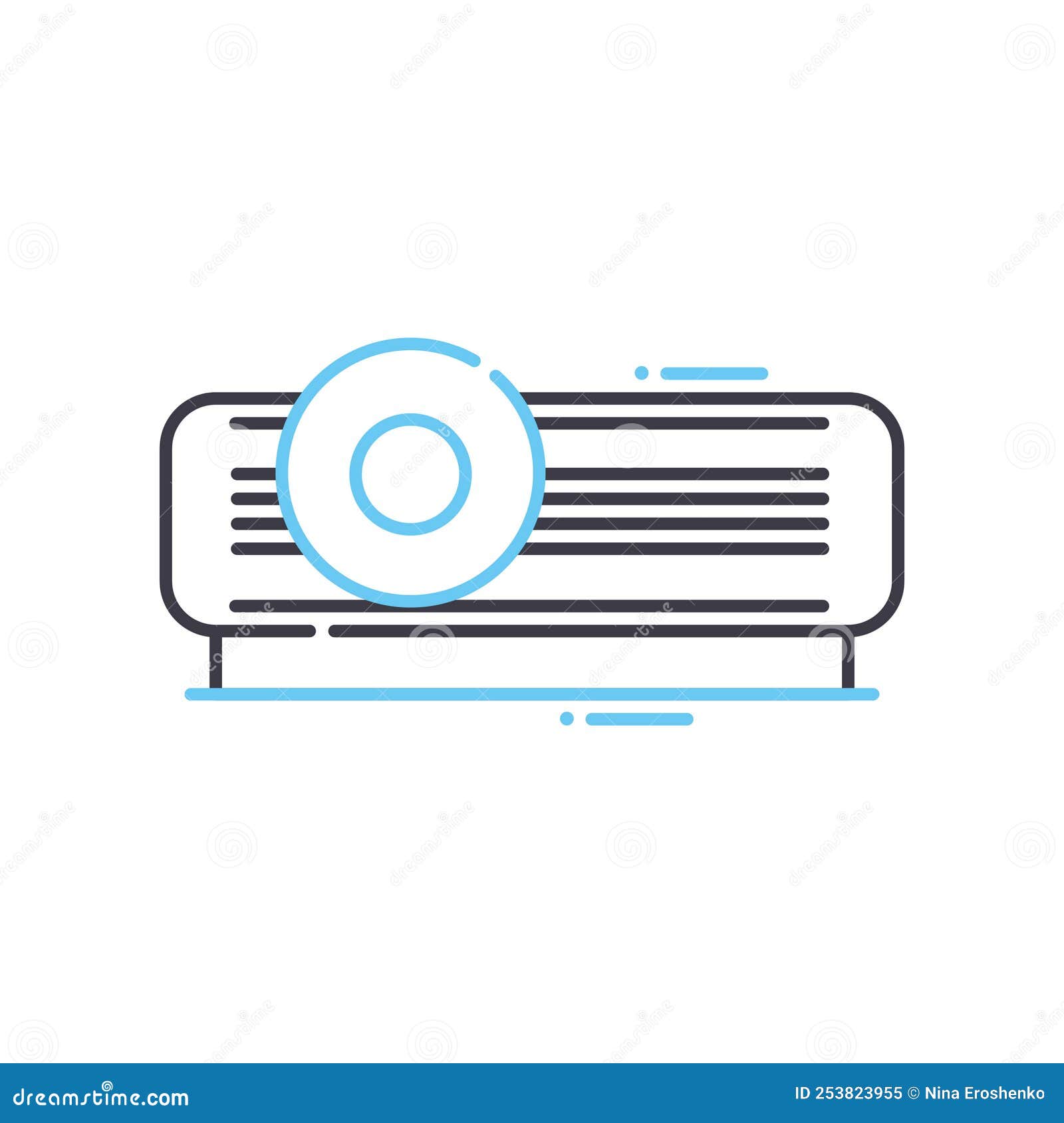Projection Device Line Icon, Outline Symbol, Vector Illustration ...