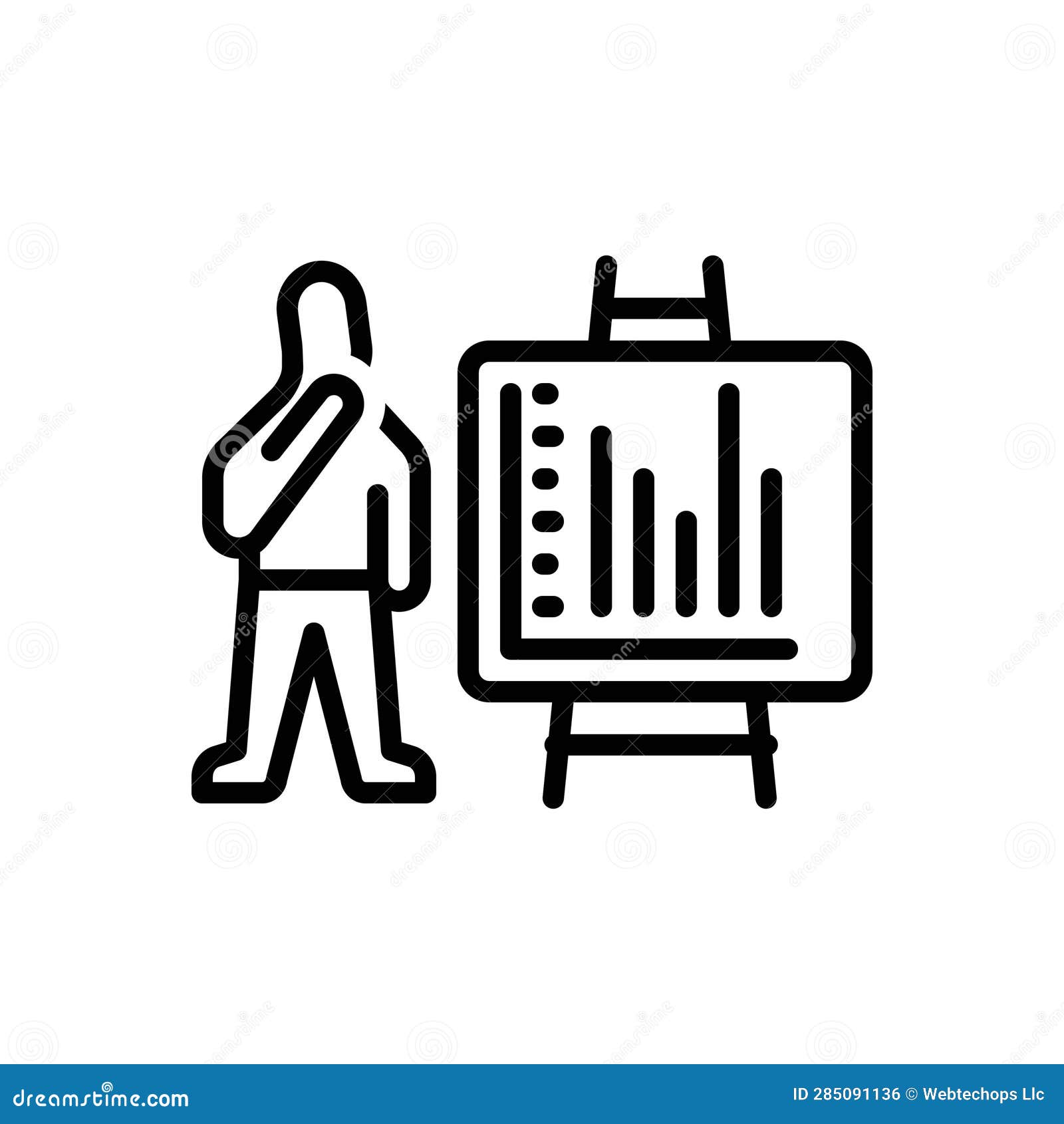Black Line Icon for Projection, Estimate and Tasks Stock Vector ...