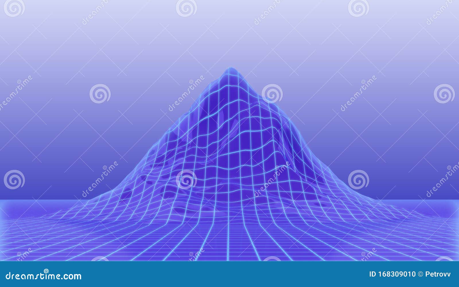 Projection of Light Grid Onto Mountain Topography Stock Illustration ...