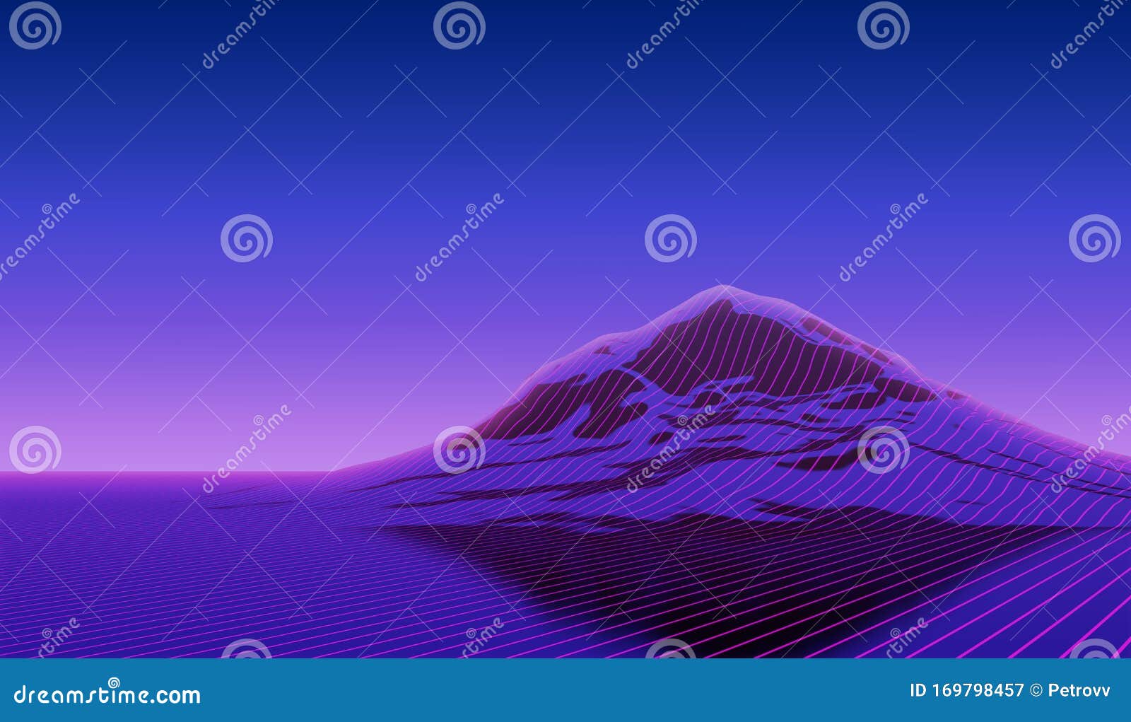 Projection of Light Strips Onto Mountain Topography Stock Illustration ...