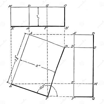 Projection of Rectangular Prism Vintage Illustration Stock Vector ...