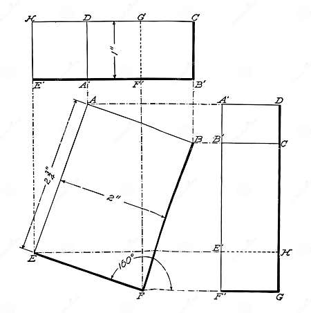 Projection of Rectangular Prism Vintage Illustration Stock Vector ...