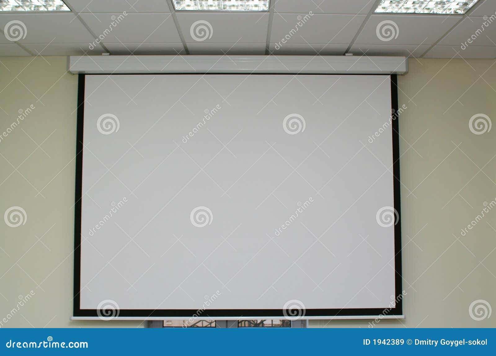 Projection Screen in the Boardroom Stock Image - Image of business ...