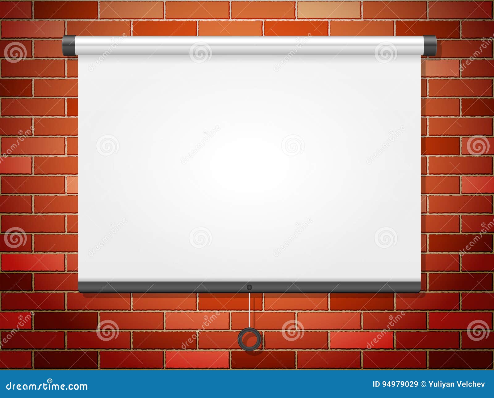 Projection Screen on Brick Wall Stock Illustration - Illustration of ...