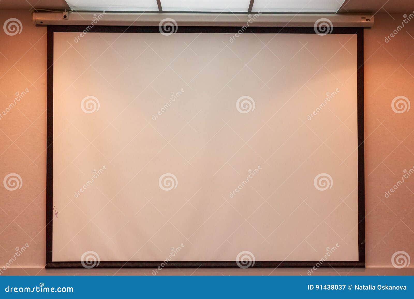 Projection Screen in Office Stock Image - Image of board, emptiness ...