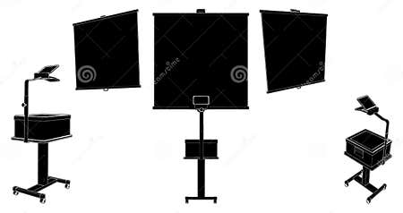 Projection Screen with Overhead Projector Vector 0 Stock Illustration ...