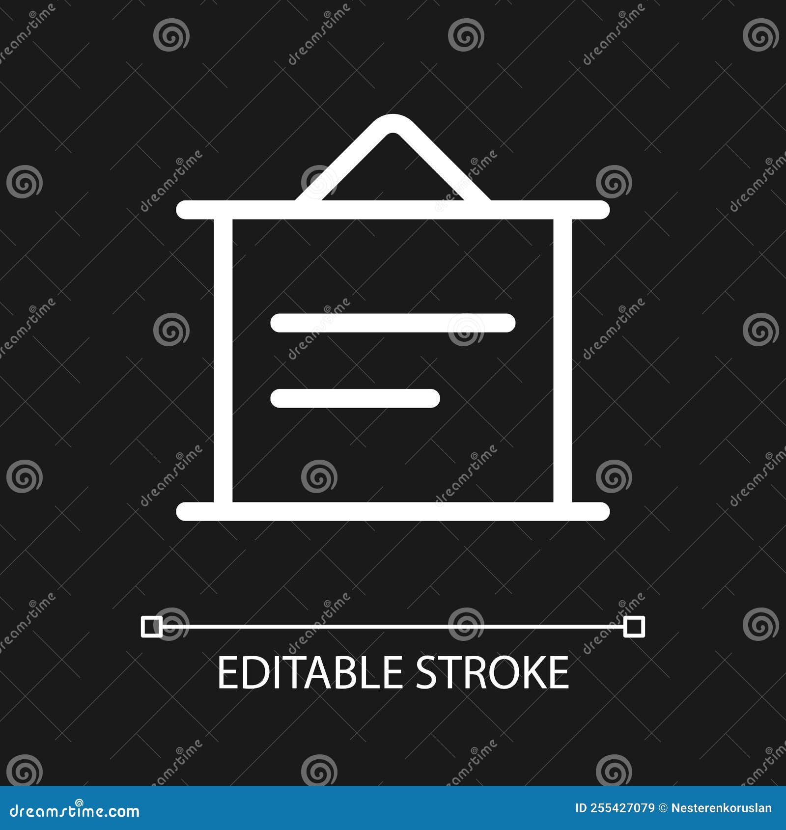 Projection Screen Pixel Perfect White Linear Ui Icon for Dark Theme ...