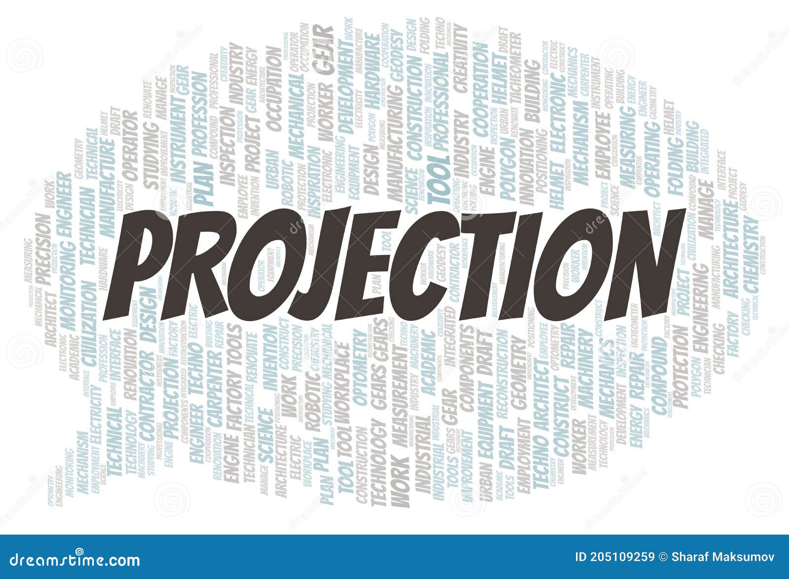 Projection Typography Word Cloud Create with the Text only Stock ...