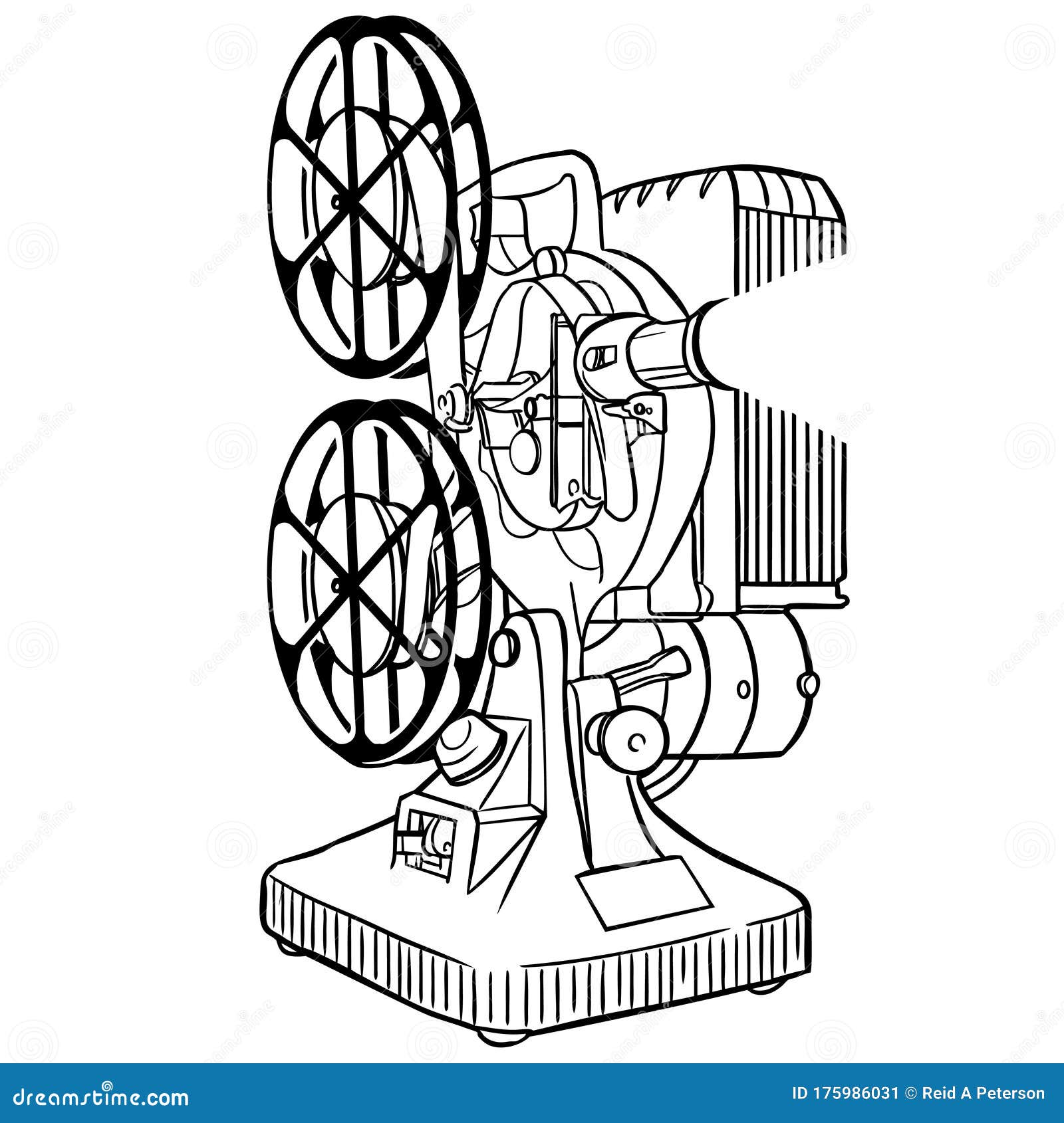 Movie Film Projector Reel Theater Stock Illustration - Illustration of ...